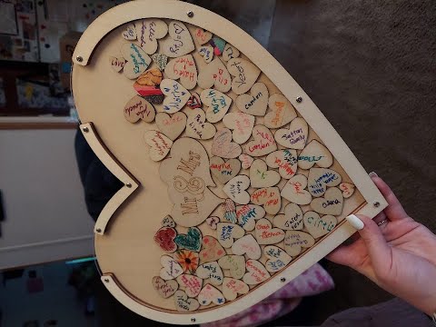 Wedding Guest Book, Y&K Homish Wooden Picture Frame, Drop Top Frame Sign Book Wooden Hearts, Review