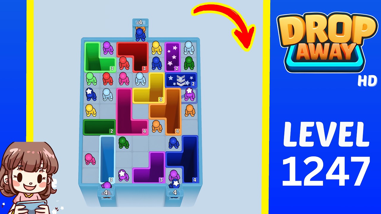 Drop Away Level 1247 Solution Walkthrough