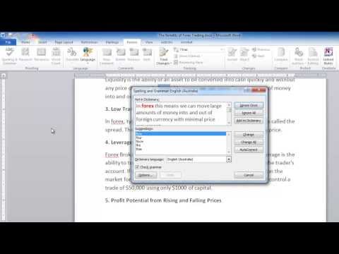 Spell Check in Word