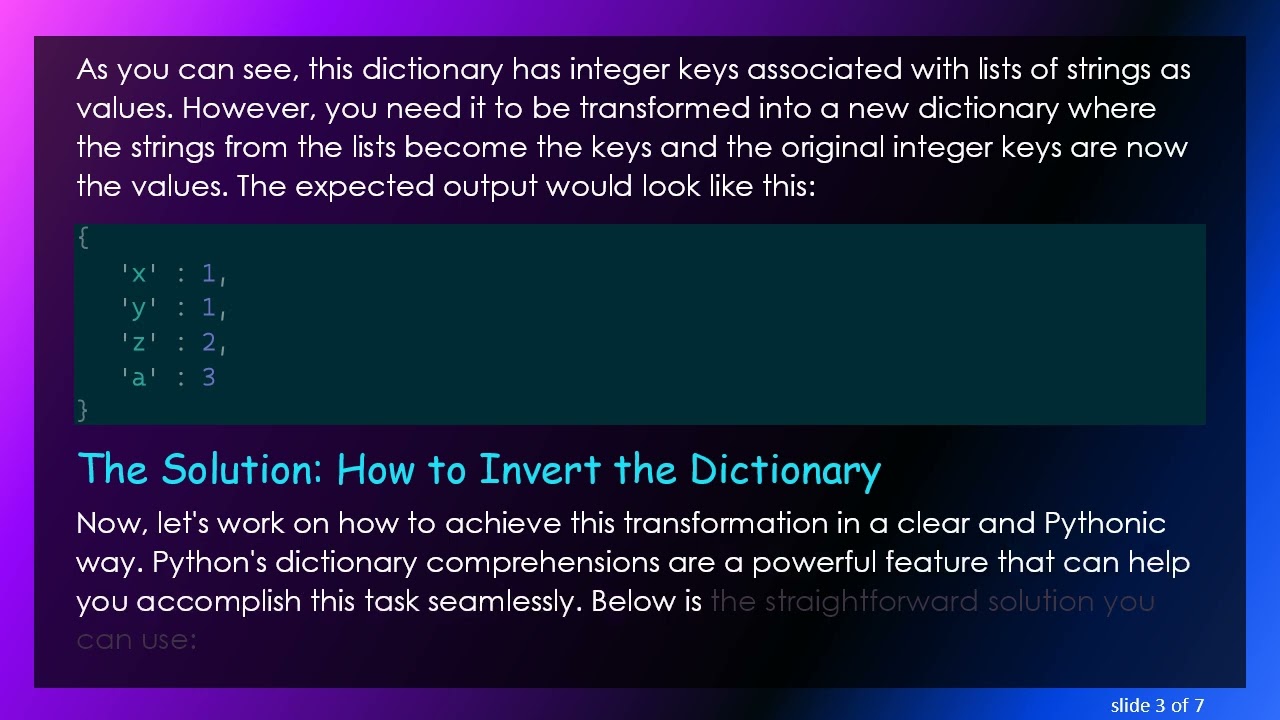 How to Invert a Python Dictionary in a Clean and Pythonic Way