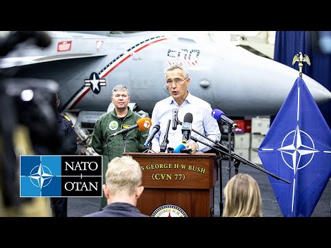 NATO Secretary General press point on board aircraft carrier 🇺🇸 USS George H.W. Bush, 25 OCT 2022