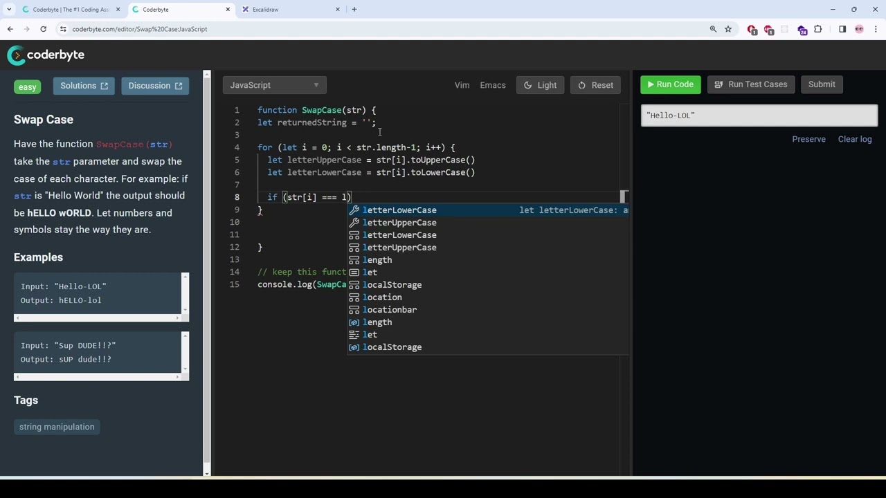 Coderbyte | Swap Case  | Easy | Solution with JavaScript