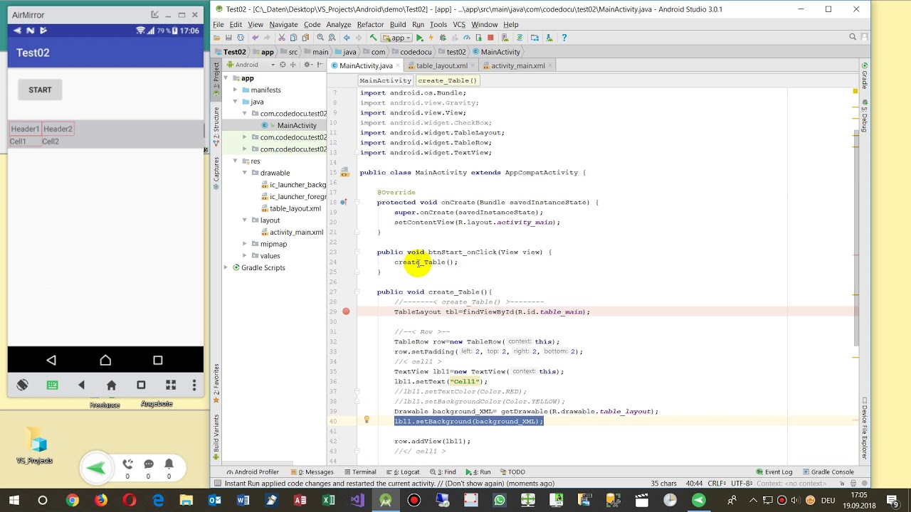 Android Load Drawable at Runtime to Table