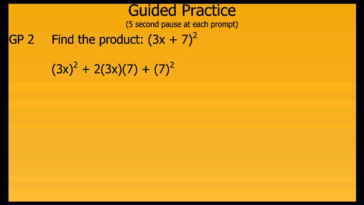 Special Products and Factors