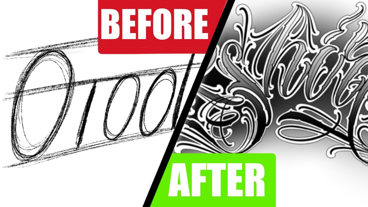 Tattoo Lettering Tutorial 2 / How To Step-by-Step for Beginners