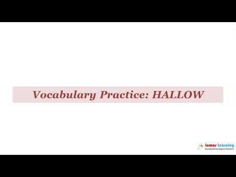 HALLOW - Definition, pronunciation, grammar, meaning - Practice grade 10 vocabulary
