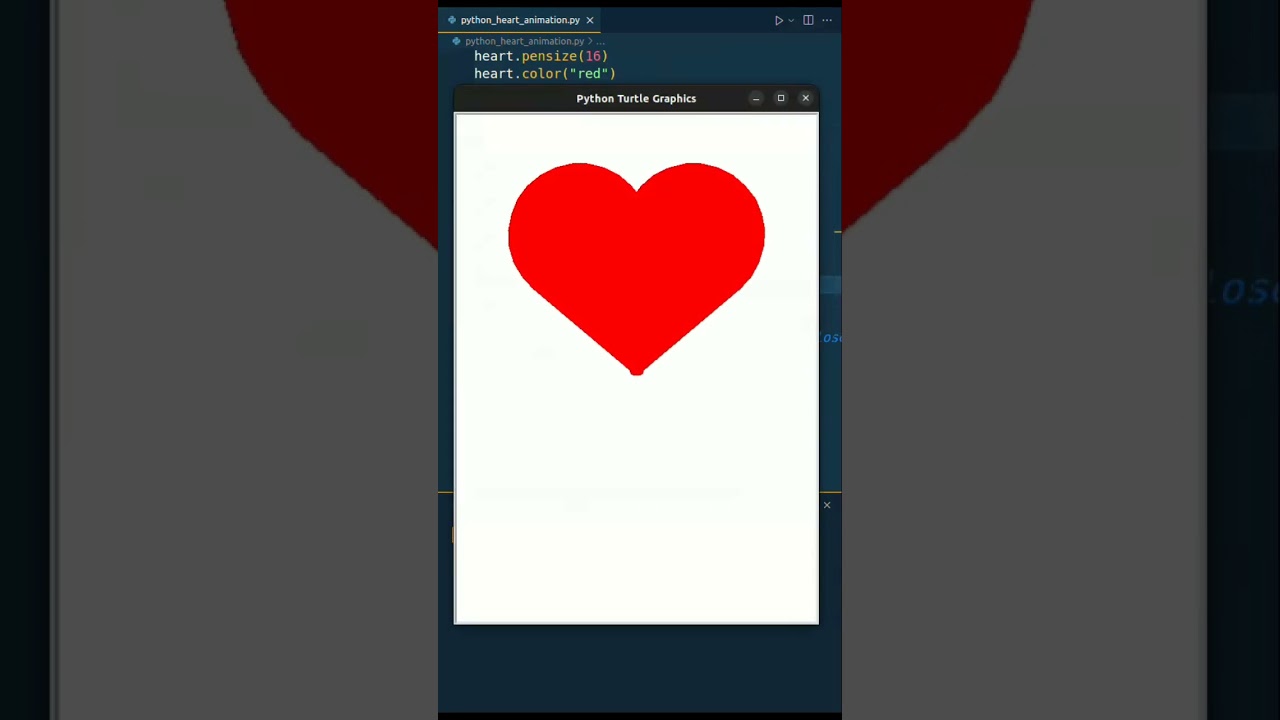 50 - Creating a Heart Animation with Turtle: Spread Love with Python. #coding #python #programming