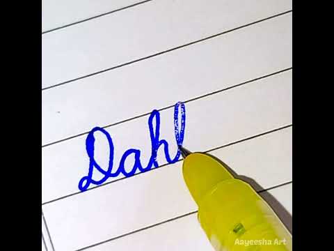 How to write "Dahlia" Flower Name in English cursive handwriting /#shorts