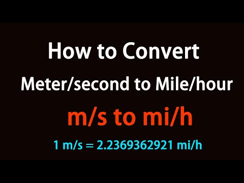 How to Convert Meter/second to Mile/hour?