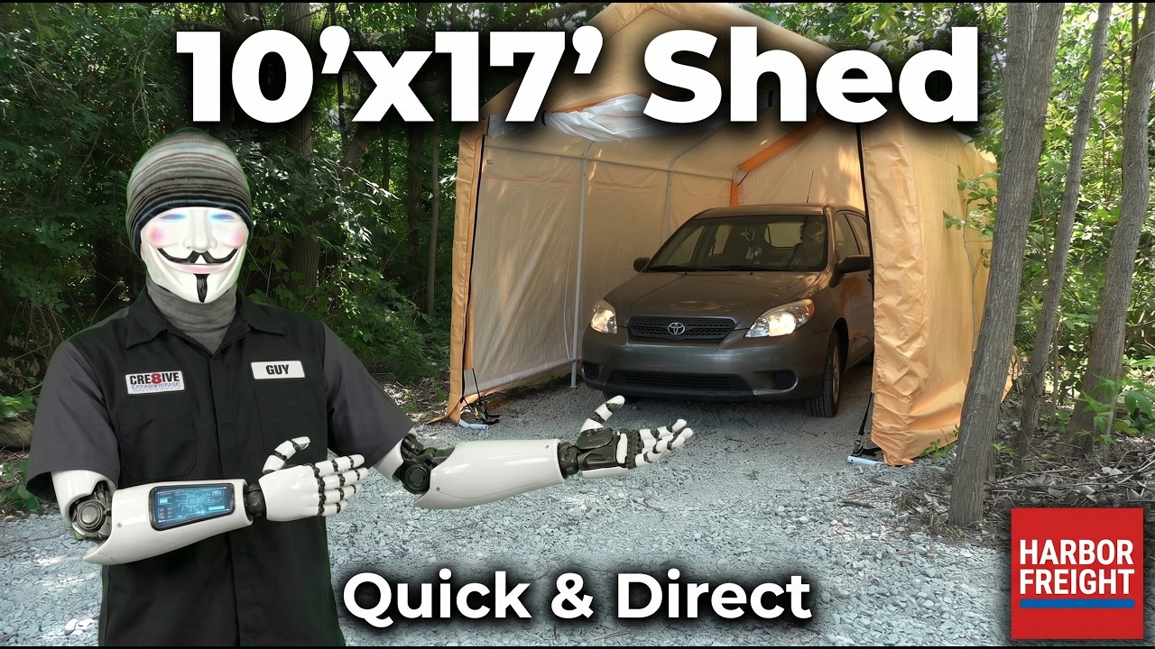 Harbor Freight 10x17 Shed Assembly 10'x17' CoverPro Portable Car Canopy Setup Truck 10 Ft.x17 Ft.