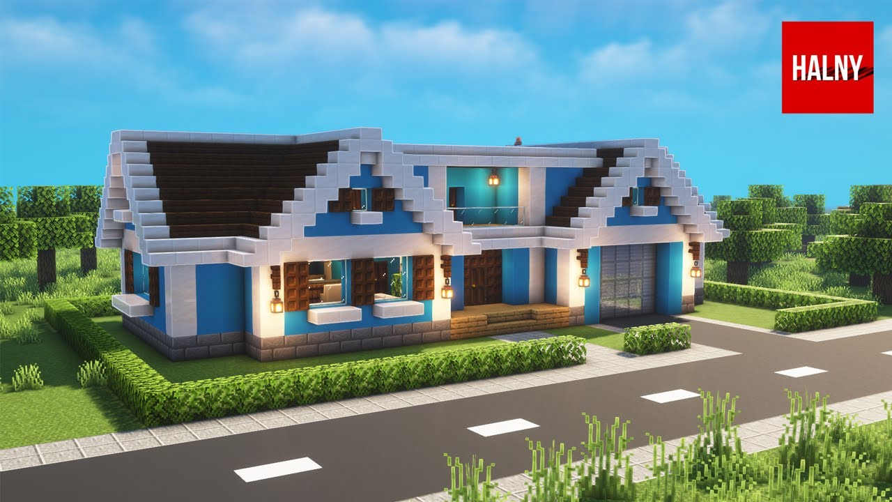 How to build a blue country house in minecraft - マイクラビルダーズ