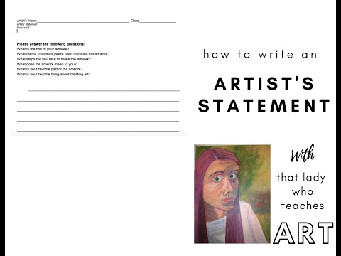 How to Write an Artist's Statement