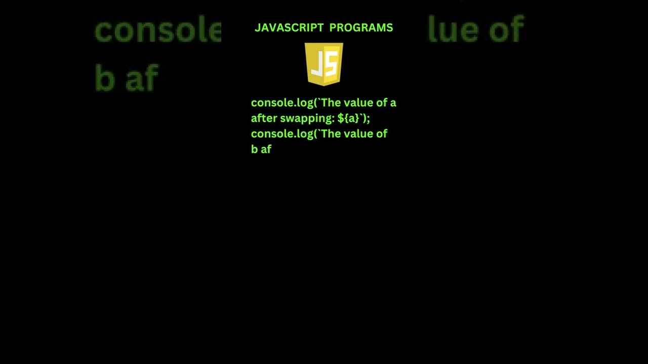 JavaScript Program to Swap Two Variables