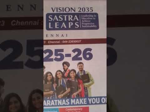 SASTRA UNIVERSITY Admission announcement