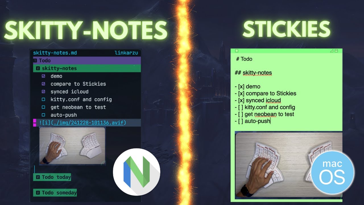 Skitty Notes | Sticky Notes in Neovim with Markdown, Images, and Git Sync