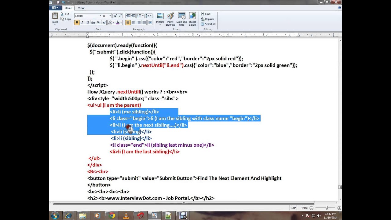 NEXTUNTIL METHOD IN JQUERY DEMO TAMIL