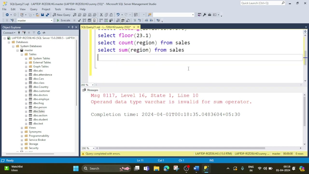 SQL Server Numeric Functions (Session 13)