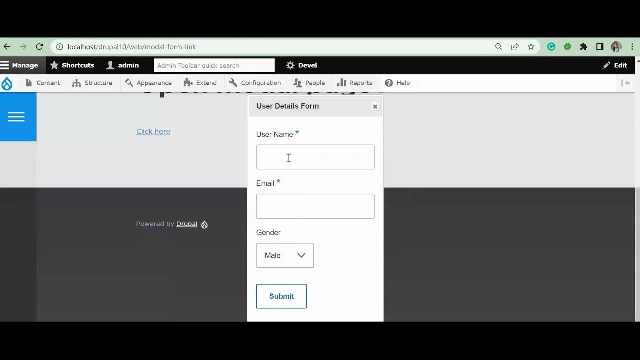 Ajax modal popup in Drupal 8, Drupal 9, Drupal 10 | D4Drupal