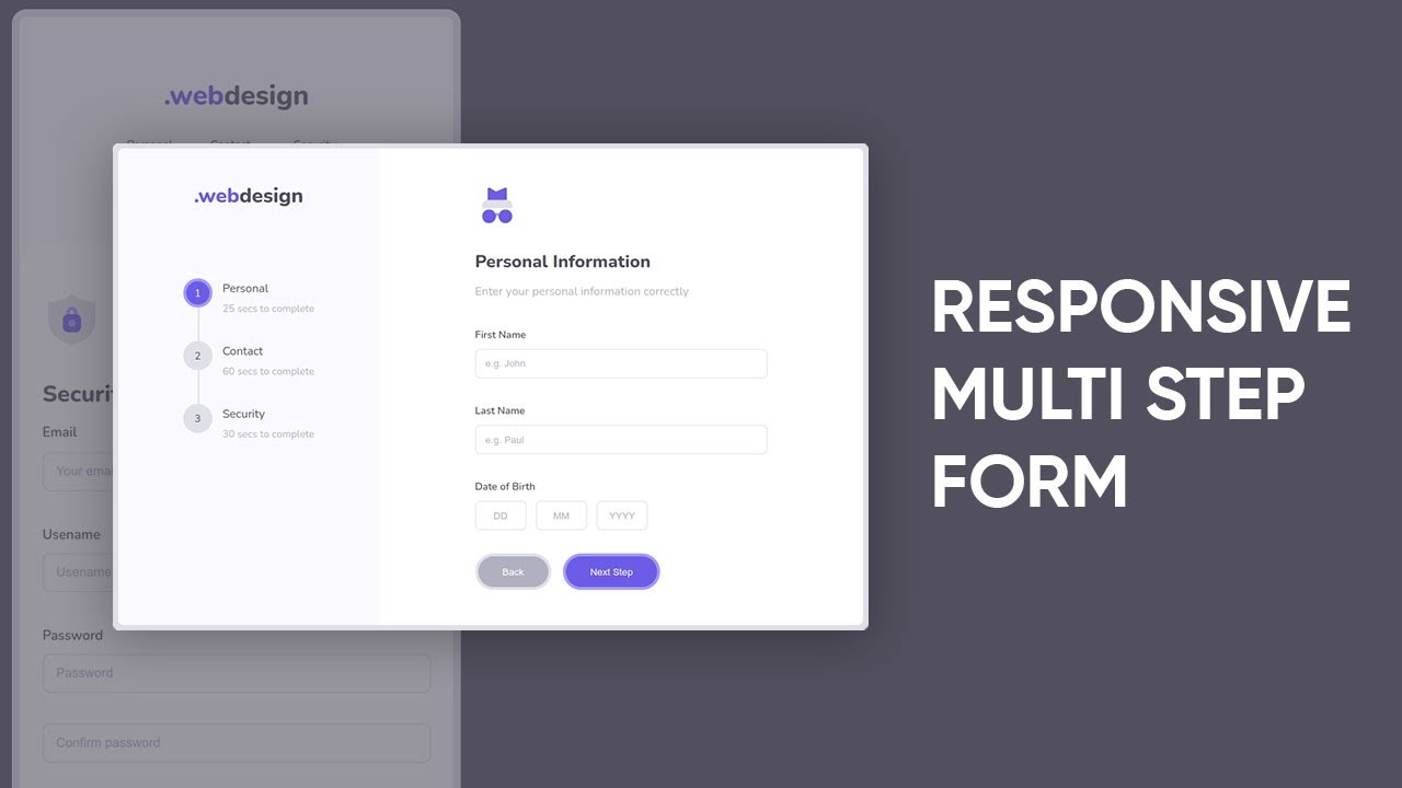 Awesome Responsive Multi Step Registration Form HTML CSS & JavaScript