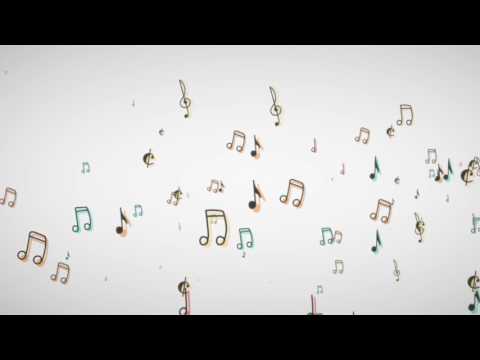 Music Notes floating from the side (white background) Particular - free motion graphics