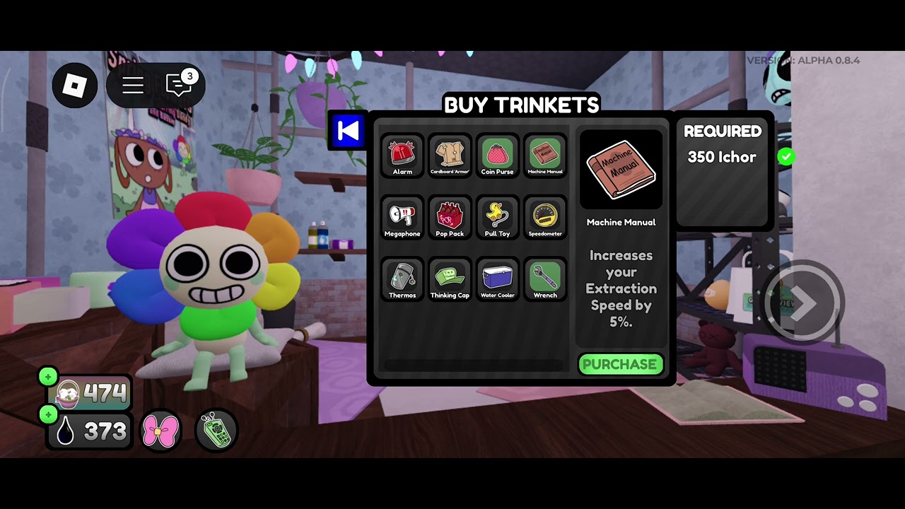 Buying the Machine Manual trinket in Dandy's World