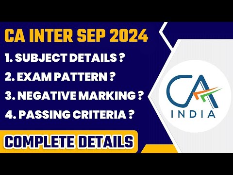 CA Inter May 2025 Subject Details, Examination Pattern, Negative Marking, Passing Criteria | ICAI
