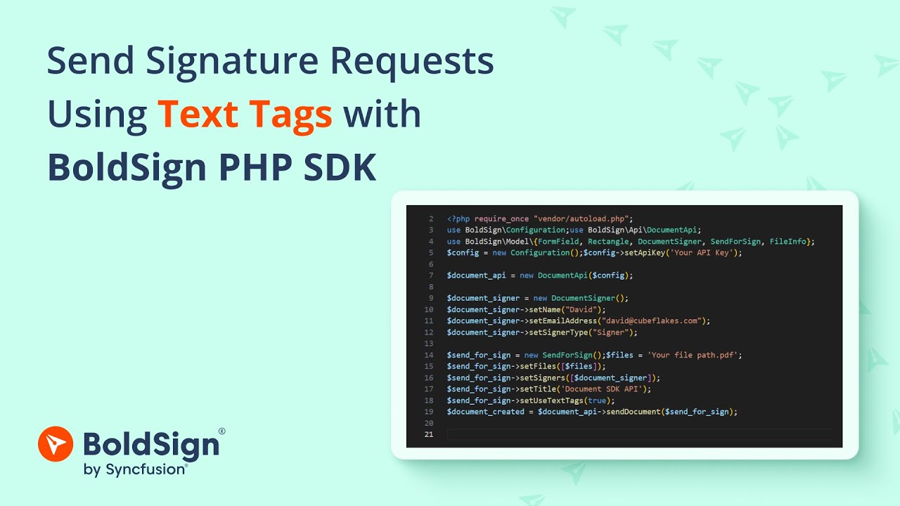 Send Signature Requests Using Text Tags with BoldSign PHP SDK