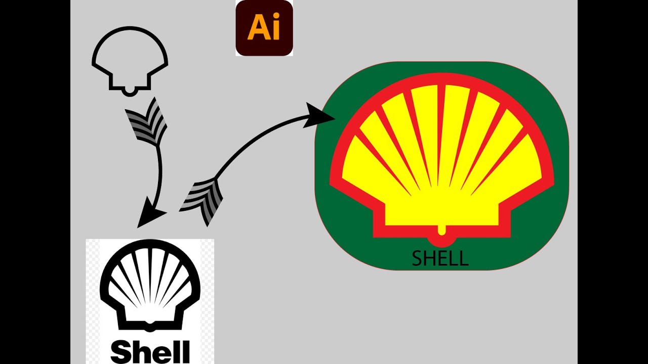 Shell logo | logo design in adobe illustrator | Step by step