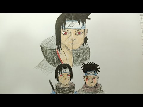 كيفية رسم الاوتشيها / رسم انمي #ناروتو / How to draw Uchiha / Drawing anime #Naruto