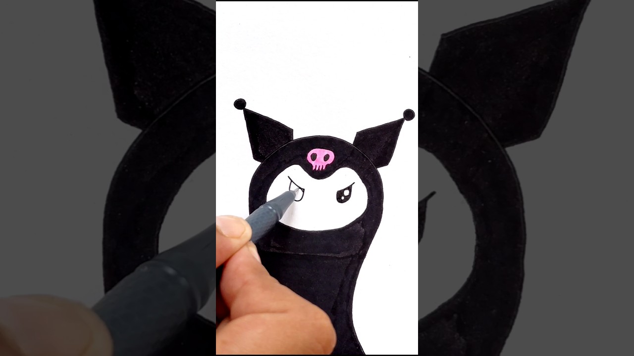 🎃 Kuromi Halloween Drawing for Kids 🖤 | Easy Spooky Cartoon Art 😈✨ #halloween #halloweenday