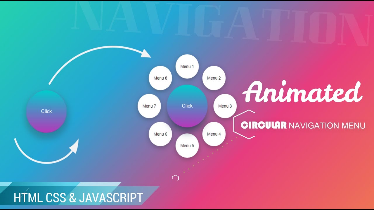 Animated Circular Navigation Menu using Html CSS & JavaScript 2023 (Advanced Radial Menu)