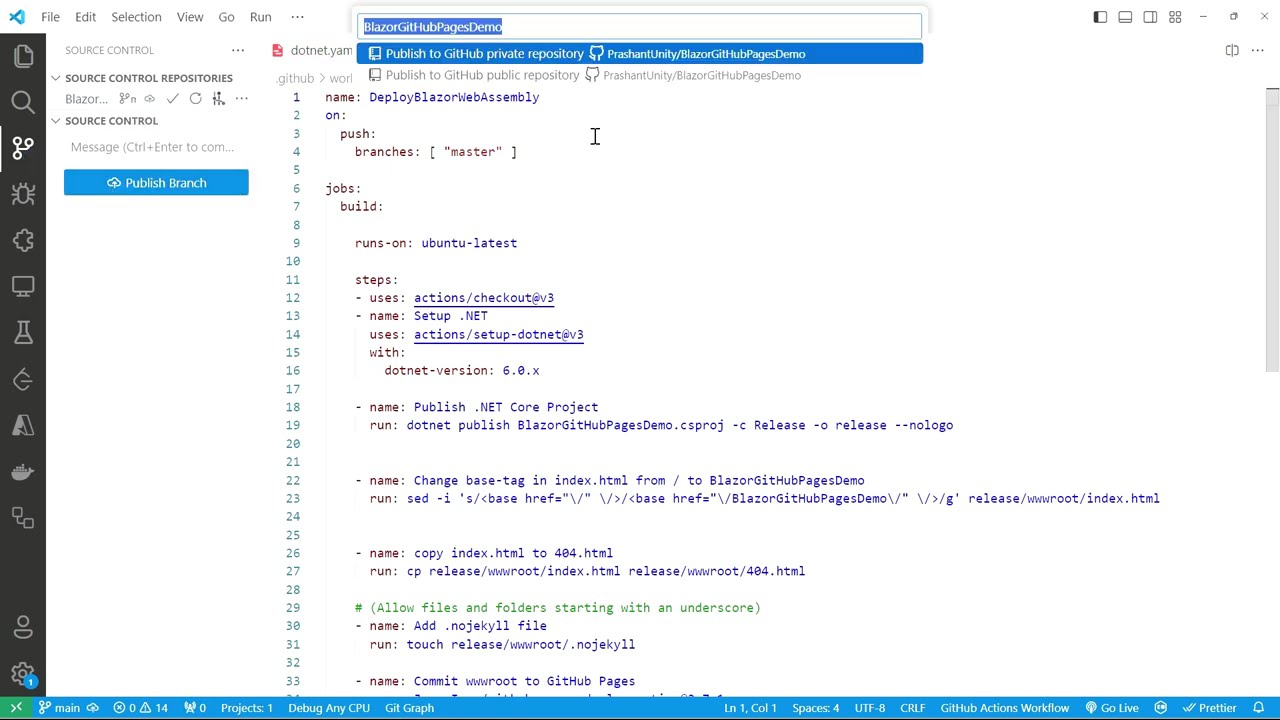 Blazor wasm on GitHub Pages
