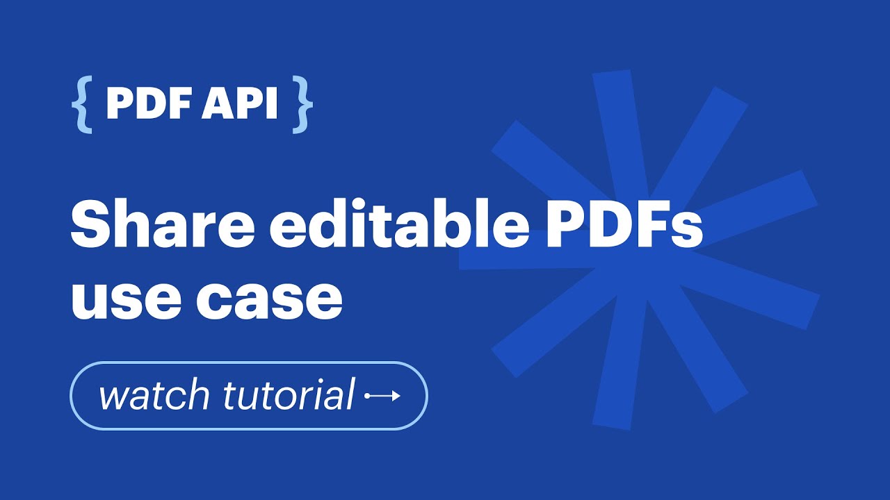PDF API: Share editable PDF documents