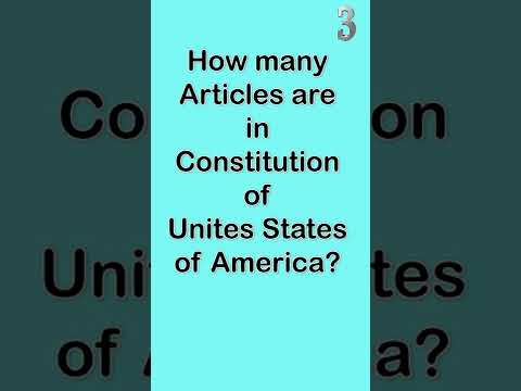 How many articles are in constitution of united states of America? #us constitution #usconstitution