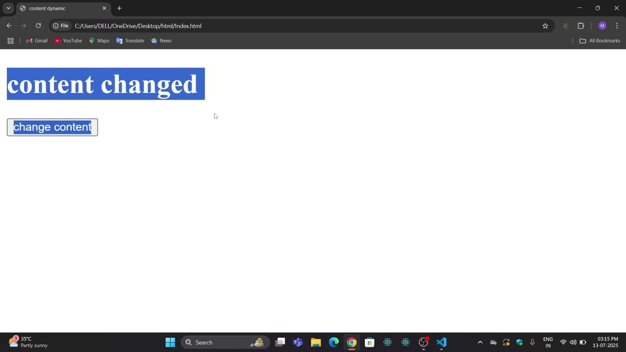 Javascript Project 4: Dynamic Content Changed