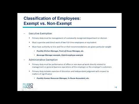 FLSA and Wage and Hour Issues for Restaurants