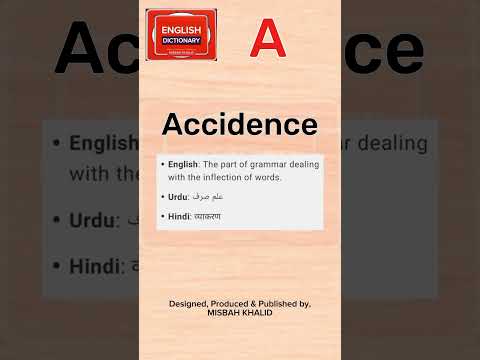Accidence meaning in English, Urdu, Hindi #englishdictionary #misbahkhalid