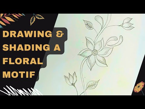 How to Draw and Shade an Easy Floral Motif V11