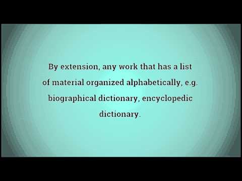 What Dictionary Means