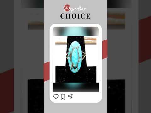 Navajo Royston Turquoise Inlay Ring Size 7.5 Sterling Silver V. Brown