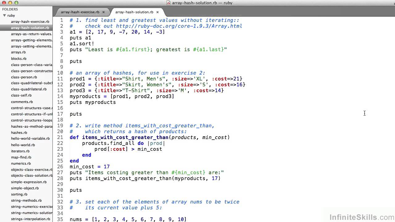 Ruby On Rails Tutorial | Array And Hash - Exercise Review