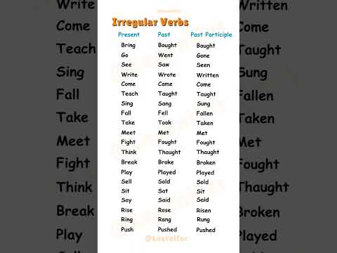 Irregular verbs | Parts 2 | verb | regular | irregular | past participle #irregularverb #verb #verbs