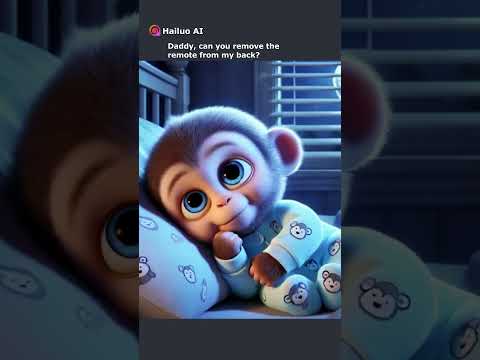Baby Monkey Sleeping with Mom and Dad 🐒💤 #babymonkey #cutemonkeys#aigeneration#hailuoai#ai