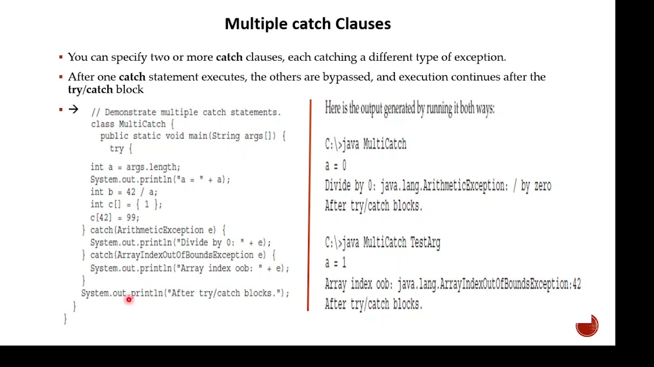 Multiple Catch Statements