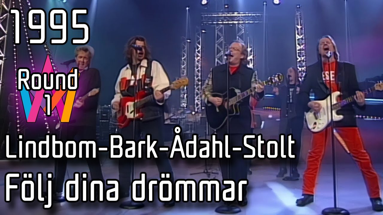 Melodifestival 1995: Lasse Lindbom, Janne Bark, Simon Ådahl & Michael ...