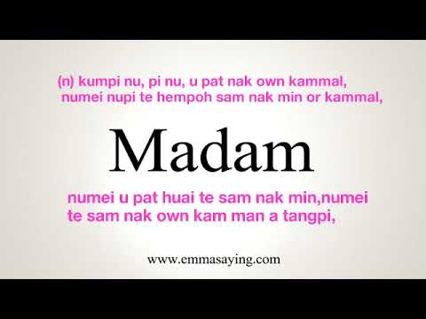 Madam meaning in English Ngawn
