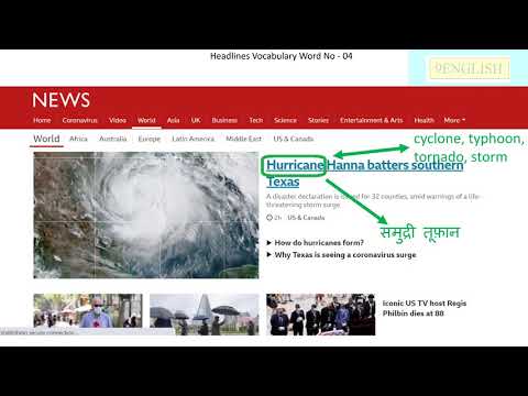 Headlines Vocabulary Word No 04 Hurricane meaning