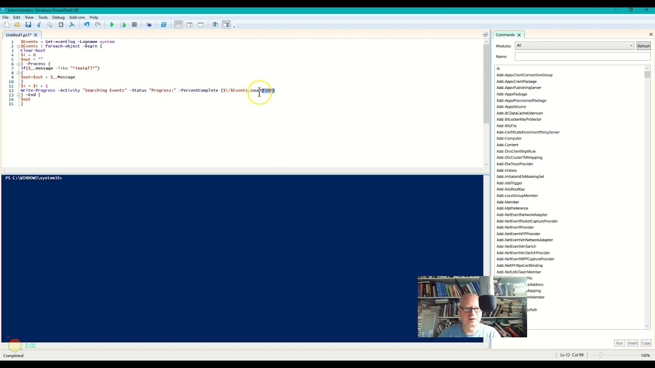PowerShell Write-Progress command (Intro to PowerShell series video 14-10)