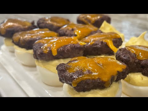 Deviled Egg Cheeseburger Bites