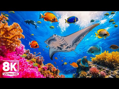 Azure Serenity 8K – Colorful Ocean Life & Calming Ambient Music